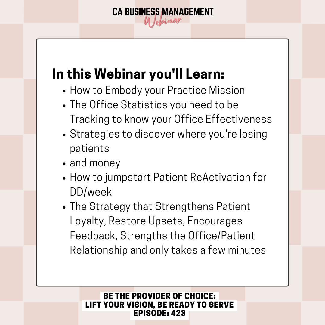 CA Webinar: Be the Provider of Choice: Lift your Vision, Be Ready to S ...